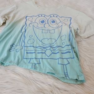 SpongeBob Squarepants | Tops | Spongebob Crop Top Rare Boxy Ombre Blue ...